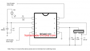 Single IC Piezo Driver Circuit – LED Warning Indicator – Homemade ...