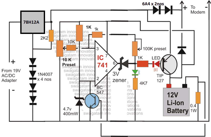 Automatic Micro Ups Circuit Homemade Circuit Projects
