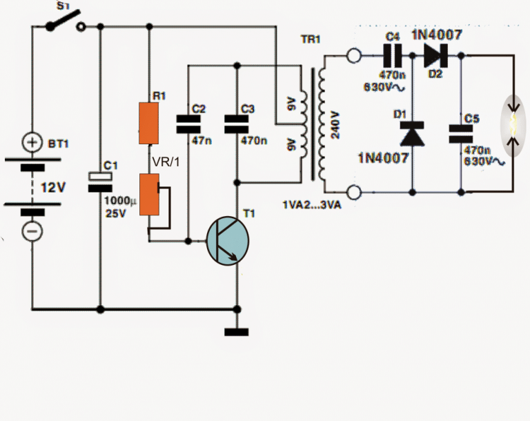 Simple High voltage Generator Circuit - Arc Generator - Homemade ...