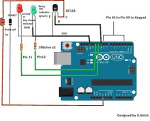Password Security Lock Circuit Using 4x4 Keypad and Arduino - Homemade ...