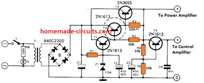 Transistor Bridge Amplifier Circuit