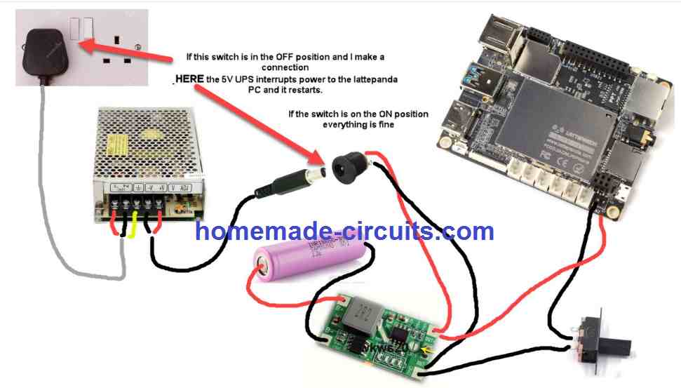 Automatic Micro Ups Circuit Homemade Circuit Projects