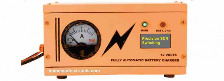 Simple SCR Battery Charger Circuit - Homemade Circuit Projects
