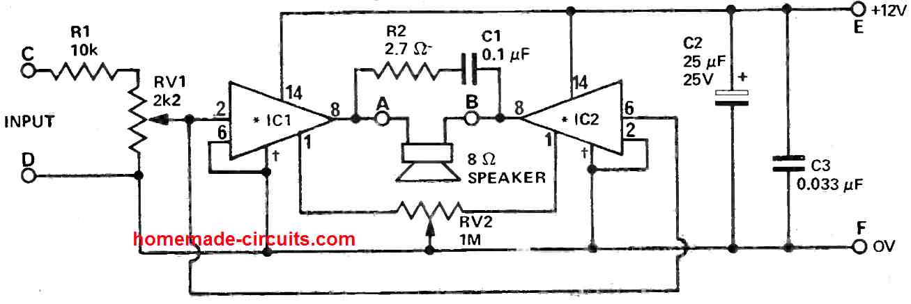 Transistor Bridge Amplifier Circuit