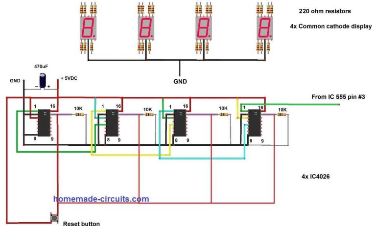 Visitor Counter Circuit Using IC 555 and IC 4026 - Homemade Circuit ... Visitor Counter Circuit Using IC 555 and IC 4026 - Homemade Circuit ...