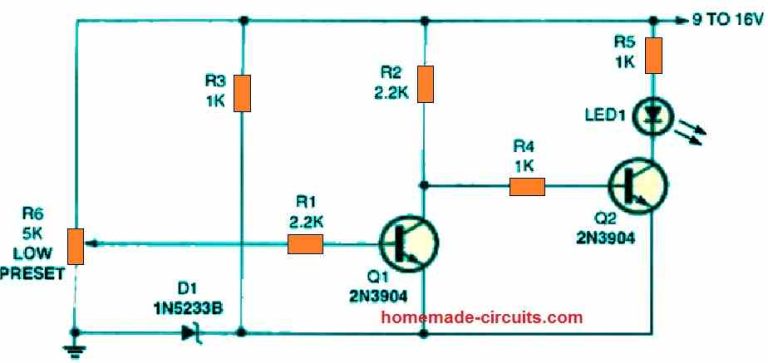 Simple Battery Voltage Monitor Circuits - Homemade Circuit Projects