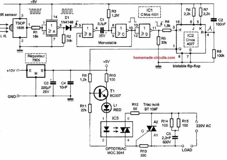 Tv Remote Circuit Diagram