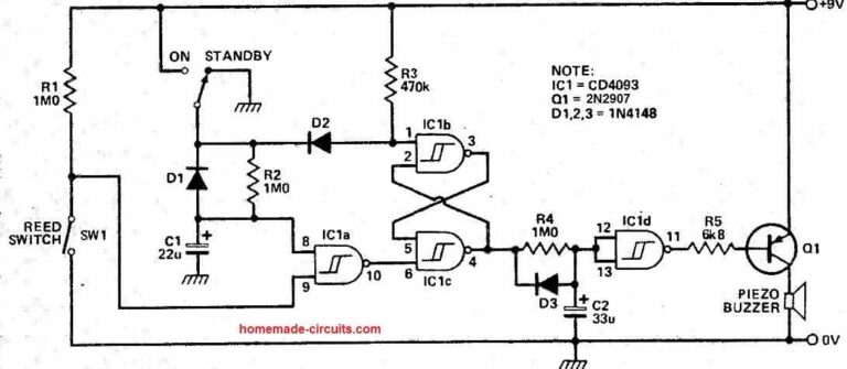 Door Security Alarm Circuit for Alerting if Door was Opened - Homemade ...