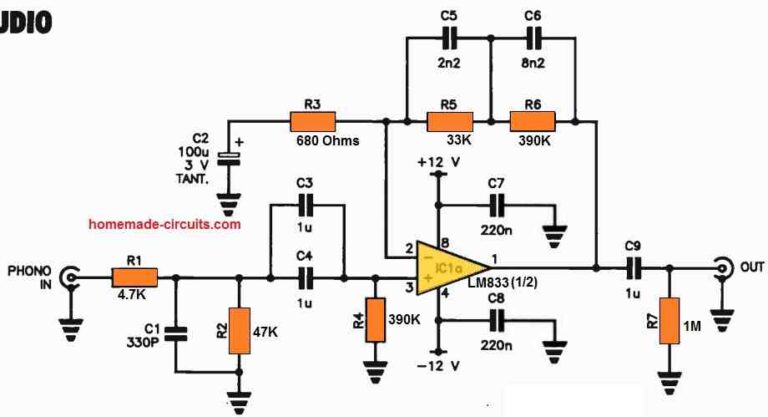 Op Amp Preamplifier Circuits - For MICs, Guitars, Pick-ups, Buffers ...