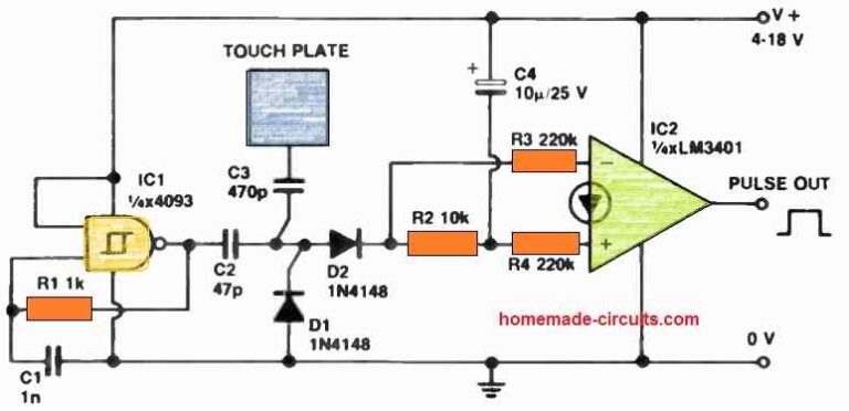 3 Easy Capacitive Proximity Sensor Circuits Explored - Homemade Circuit ...