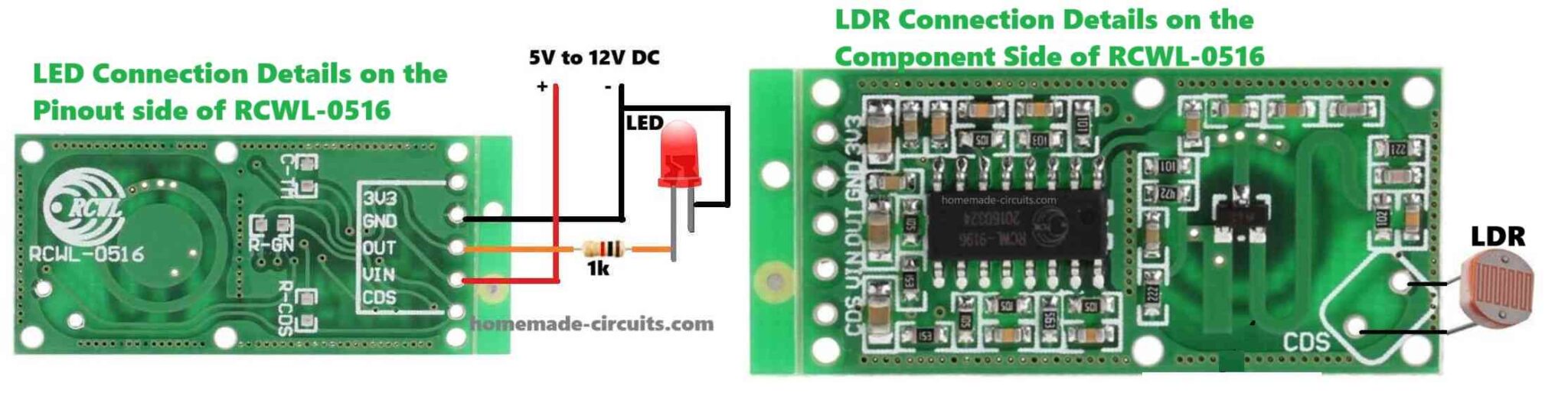 How to Connect and Use RCWL-0516 Microwave Motion Sensor - Homemade ...