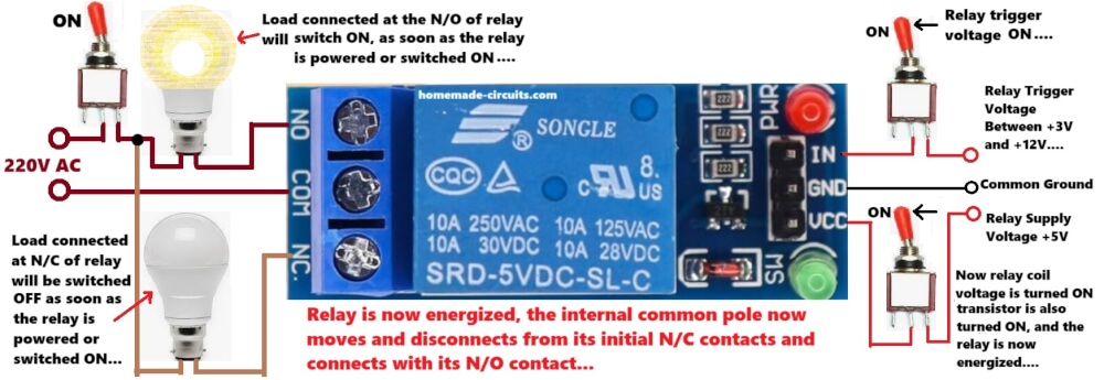 How to Connect 5V Single Channel Relay Module – Homemade Circuit Projects