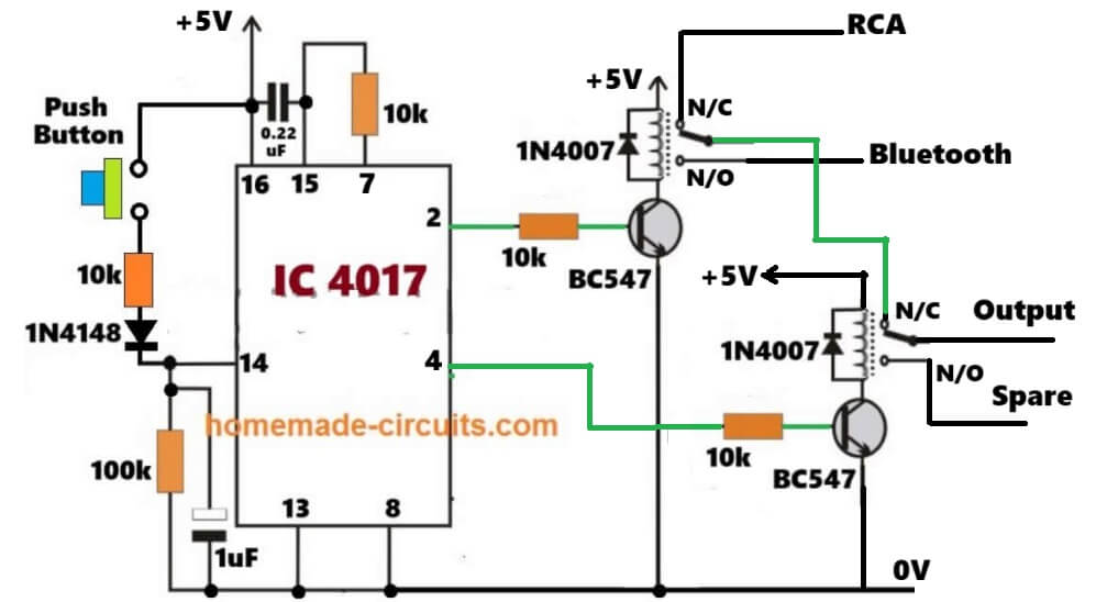 Audio Source Selector Circuit – Homemade Circuit Projects