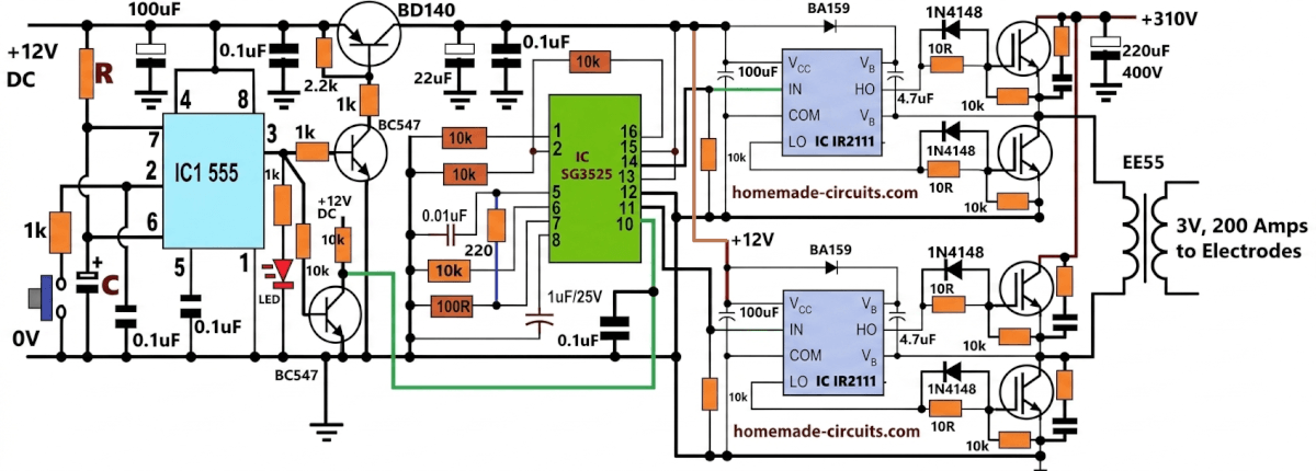 SMPS Spot Welding Circuit using IC SG3525 Explained – Homemade Circuit ...